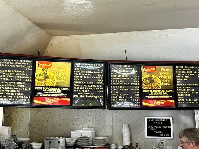 Decisions, decisions! This menu board is a roadmap to culinary bliss. Pro tip: Close your eyes and point – you can't go wrong here.