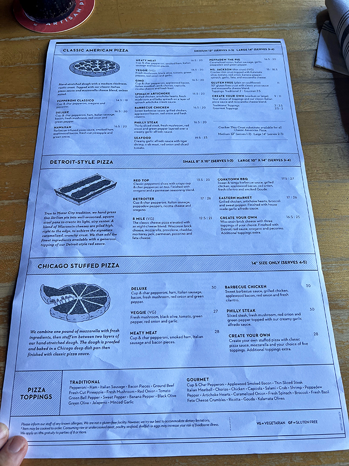 Behold, the sacred text of pizza paradise! Klavon's menu is a treasure map of cheesy delights, from classic American to deep-dish Chicago style. Choose your own culinary adventure!
