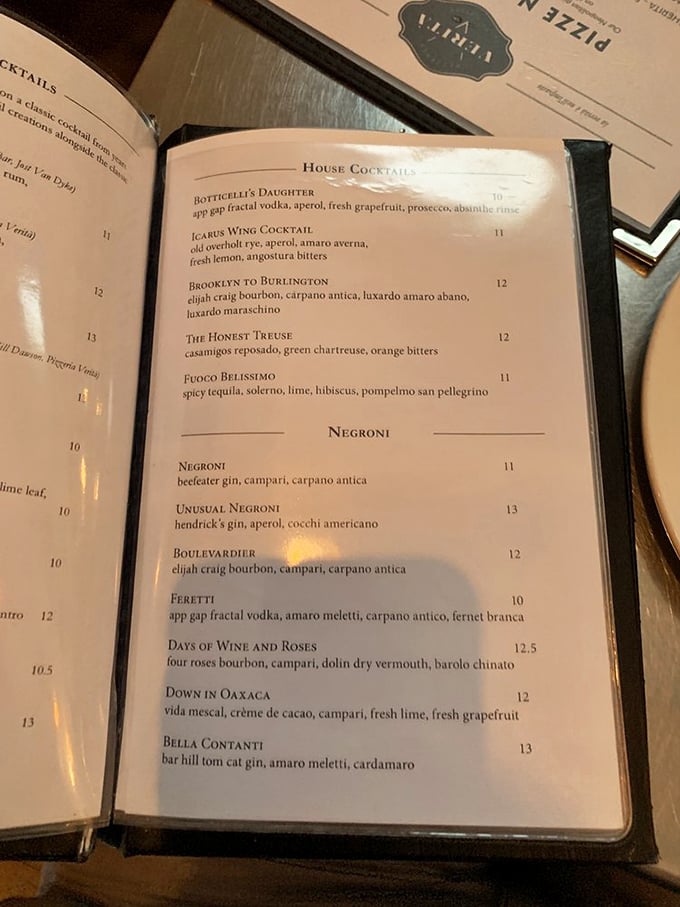 Cocktail connoisseurs, rejoice! This menu reads like a love letter to libations. From classic Negronis to creative concoctions, there's a drink for every mood and palate.