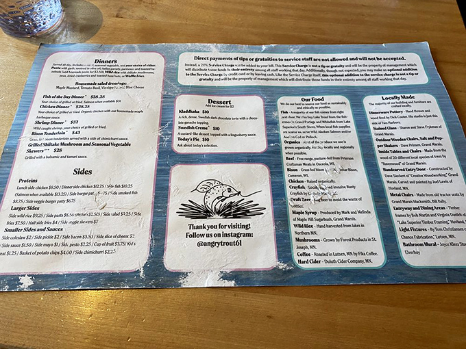 A menu that reads like a love letter to Lake Superior. Warning: May cause spontaneous "oohs" and "aahs."