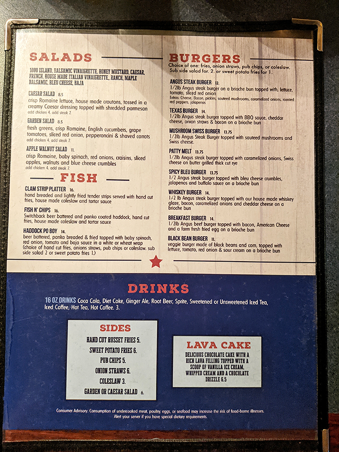 A menu that reads like a love letter to comfort food. Choosing just one item? That's the real challenge here, folks.