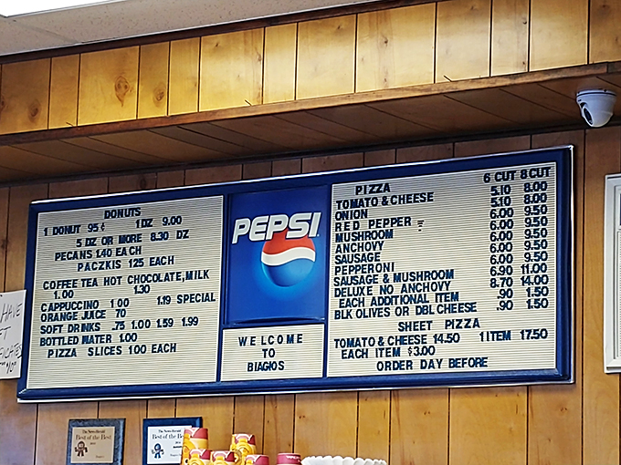 Behold, the sacred text of Biagio's! This menu board is like the Rosetta Stone of deliciousness.