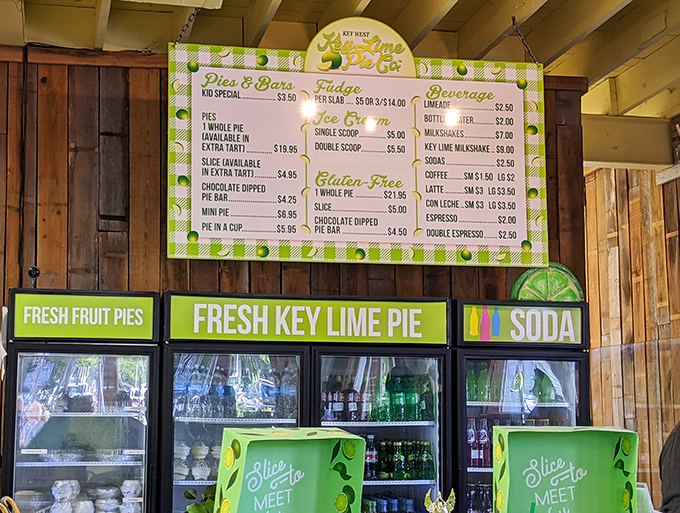Decisions, decisions! This menu board is like a treasure map for your taste buds, with X marking the spot for key lime bliss.