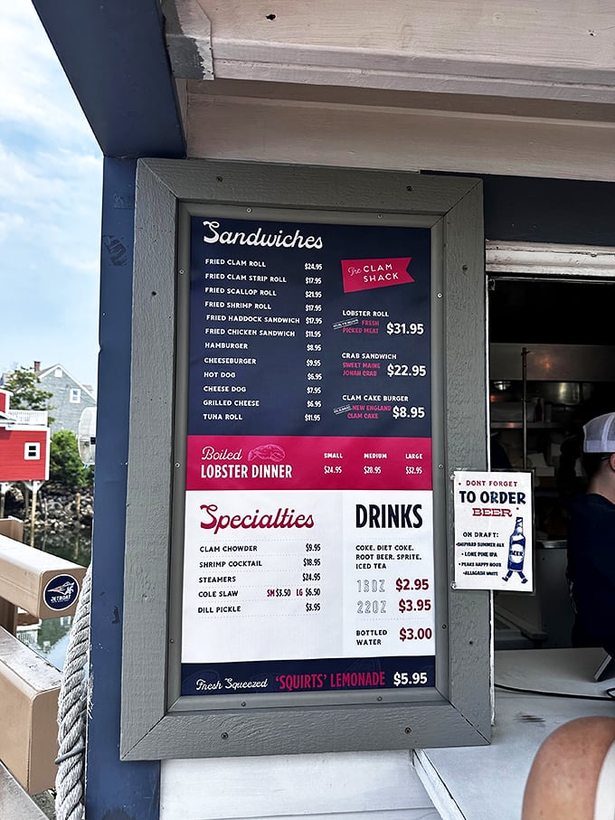 Behold, the menu of dreams! Each item is a siren song of seafood temptation. Choosing just one might be the hardest decision you'll make all vacation.