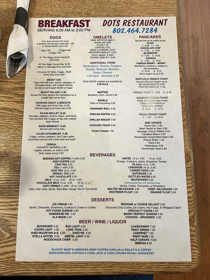 Behold, the sacred text of breakfast lovers! Dot's menu is a treasure map leading to delicious discoveries and tough decisions.