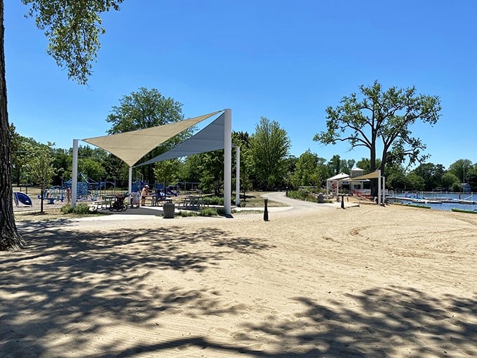 Shade seekers' paradise: These modern pavilions are like sunglasses for picnic tables &ndash; stylish protection from those sneaky UV rays.