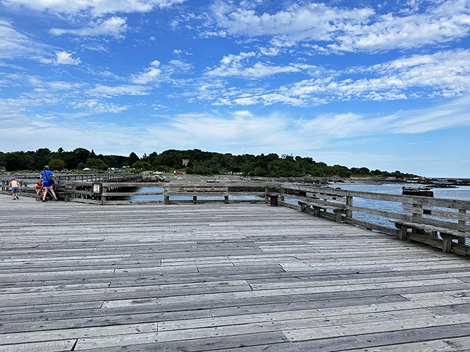 Who needs a red carpet when you've got this wooden walkway? It's nature's VIP entrance to an ocean view that'll knock your socks off.