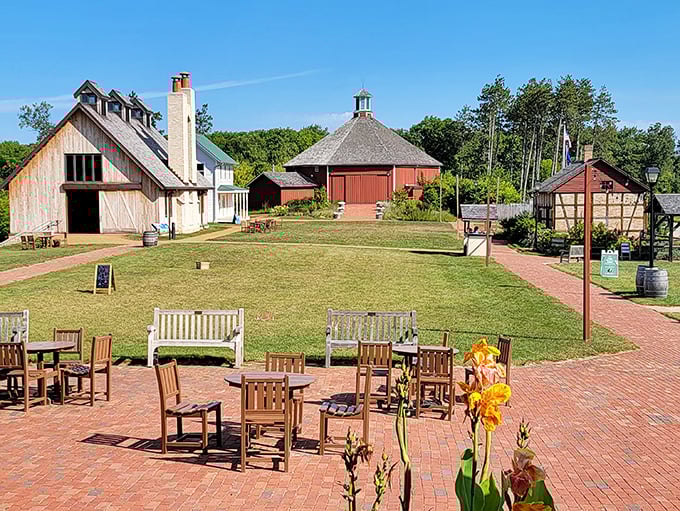 Welcome to the 19th-century town square! It's like Mayberry, but with more butter churns and fewer Andy Griffith whistles.