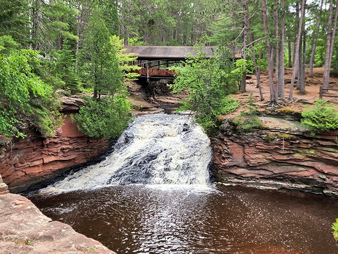 Amnicon Falls: Nature's choose-your-own-adventure! This Y-shaped waterfall couldn't decide on one path, so it took both. Talk about overachieving!