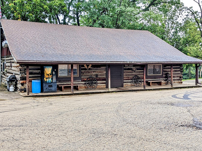Roadside log cabin or entrance to an underground kingdom? Eagle Cave invites you to choose your own adventure.