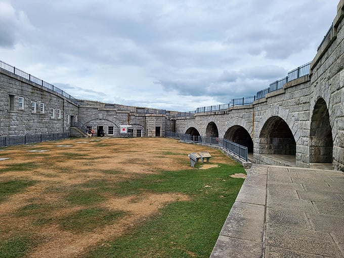 Road-weary? This fort's got your back. Stretch your legs and your imagination in these echoing stone corridors.