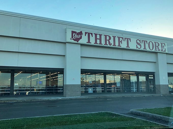 Ohio pride meets thrifty finds! This store's sign is like a bat-signal for bargain hunters.