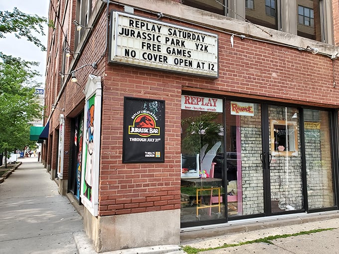 Blink and you might miss it! Replay's unassuming exterior hides a world of themed wonders and pixelated pleasures.