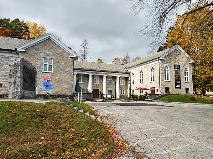 A treasure trove of Vermont's past, wrapped in stone and guarded by the world's most patient pups.