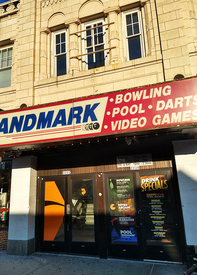 Park the car and roll into Landmark Lanes. This underground oasis is the perfect pit stop for road-weary travelers.