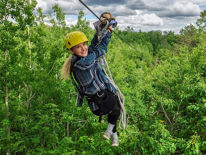 Who needs roller coasters when you've got this? It's like Space Mountain met a forest and decided to have an adventure baby.