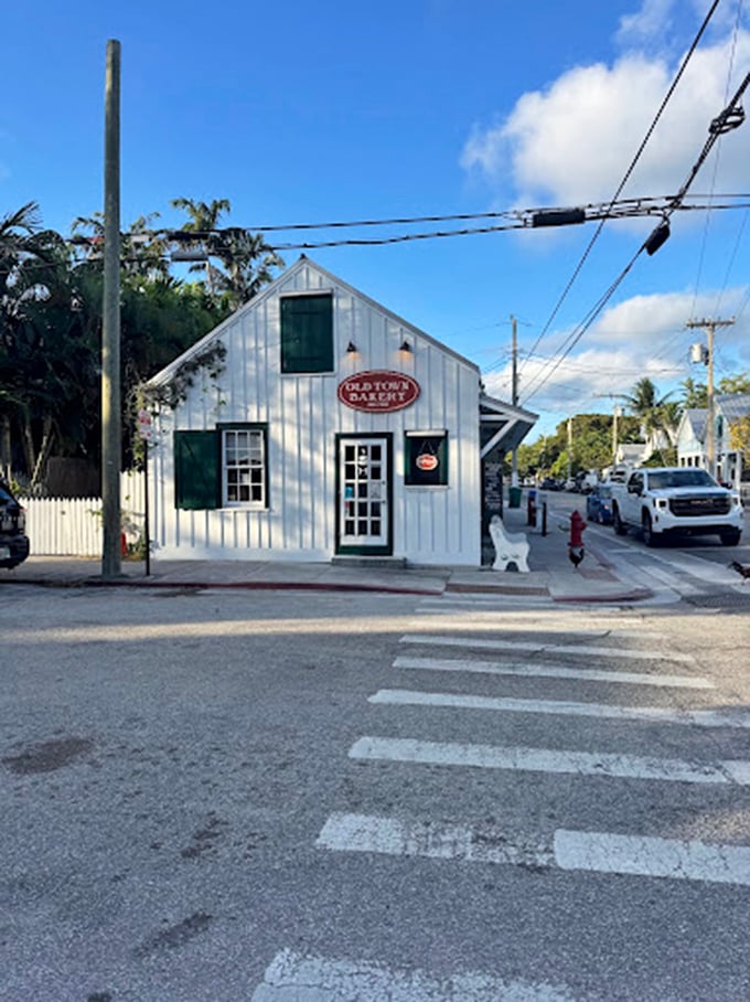 Old Town Bakery sign: Step into a world where calories don't count. Old Town Bakery's sign promises a sweet escape from reality.