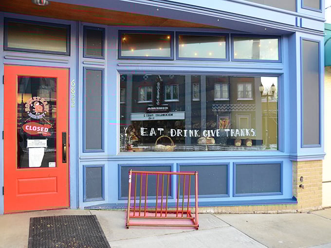 Those red benches aren't just for show&mdash;they're recovery zones for your post-pastry sugar high.