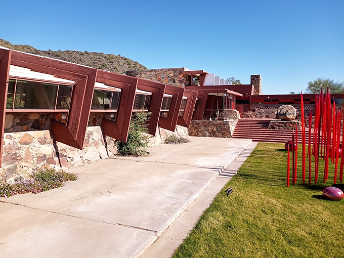 Angles, light, and desert vistas collide in this ode to organic architecture. Wright on, Frank!