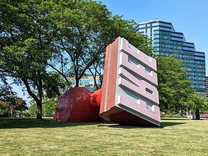 "Cleveland's got a handle on public art. This giant stamp is leaving a lasting impression on visitors!"