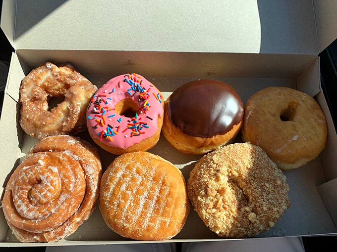 Donut nirvana achieved! This box of joy could make Homer Simpson weep with happiness. Resistance is futile, my friends.