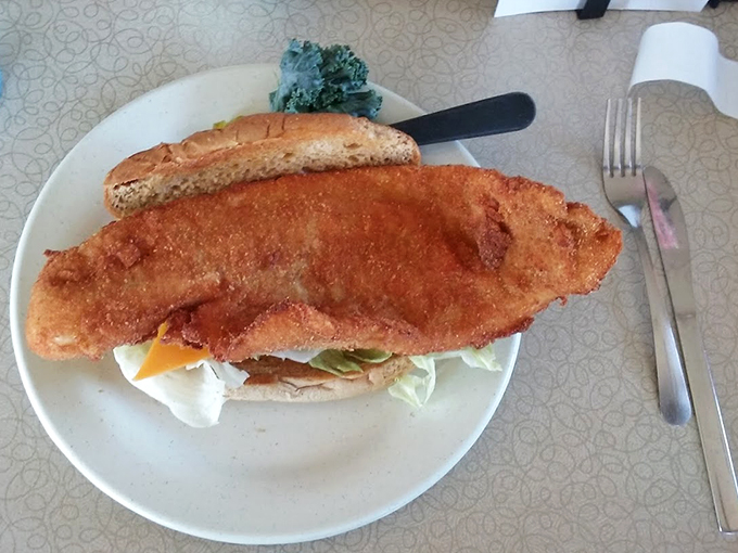 Holy mackerel! This haddock sandwich isn't just a meal, it's a work of art. Crispy, flaky, and ready for its close-up.