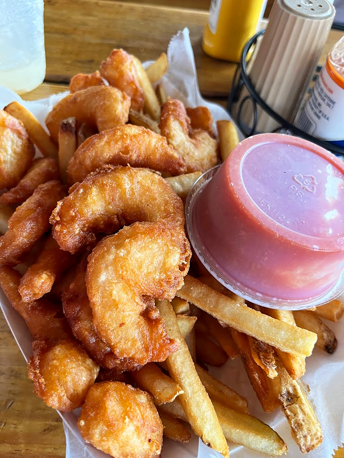 Golden-fried perfection! These crispy shrimp are like edible sunshine, ready to brighten your day with each crunchy bite.