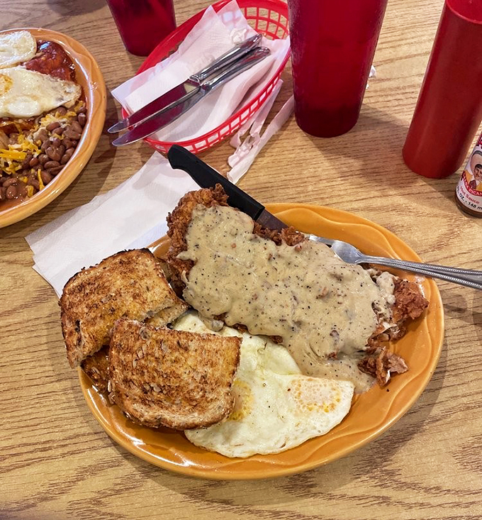 Holy moly, that's a plate! The chicken fried steak here isn't just a meal, it's a challenge. Your arteries might protest, but your taste buds will throw a party.