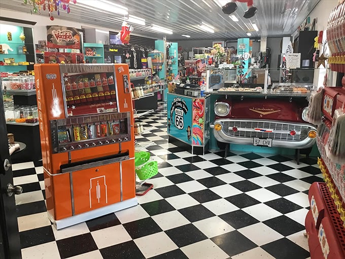 Who knew a '57 Chevy could serve up such delectable treats? This counter is where automotive history meets confectionery artistry.