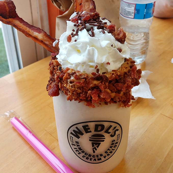 Holy moly, is that bacon on a milkshake? It's like breakfast and dessert had a delicious love child.