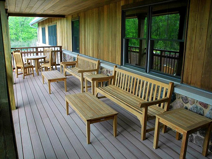 Porch sittin' perfected! This deck is so inviting, you'll want to grow a beard and start whittling just to fit in.