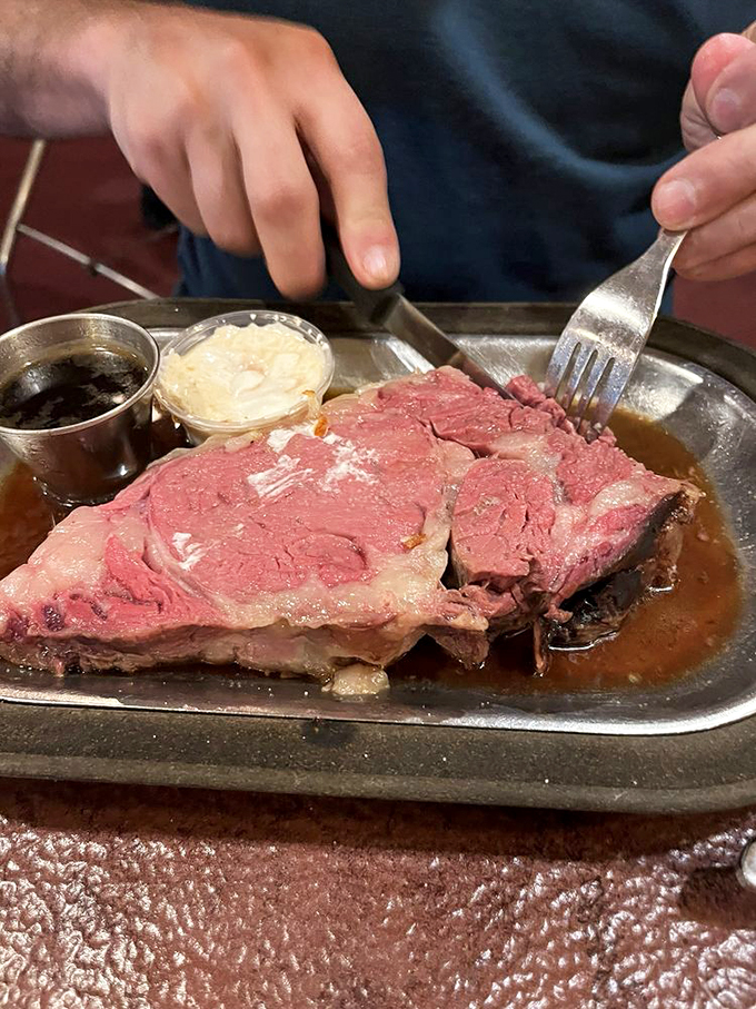 Behold, the carnivore's dream team: prime rib and hash browns. It's like the Avengers of comfort food, here to save your appetite from mundane meals.