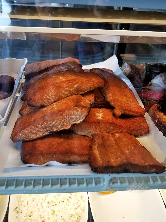 Smokin' hot and ready to mingle! This salmon looks so fresh, it might just swim off the plate. It's the George Clooney of fish &ndash; aged to perfection and irresistibly smooth.