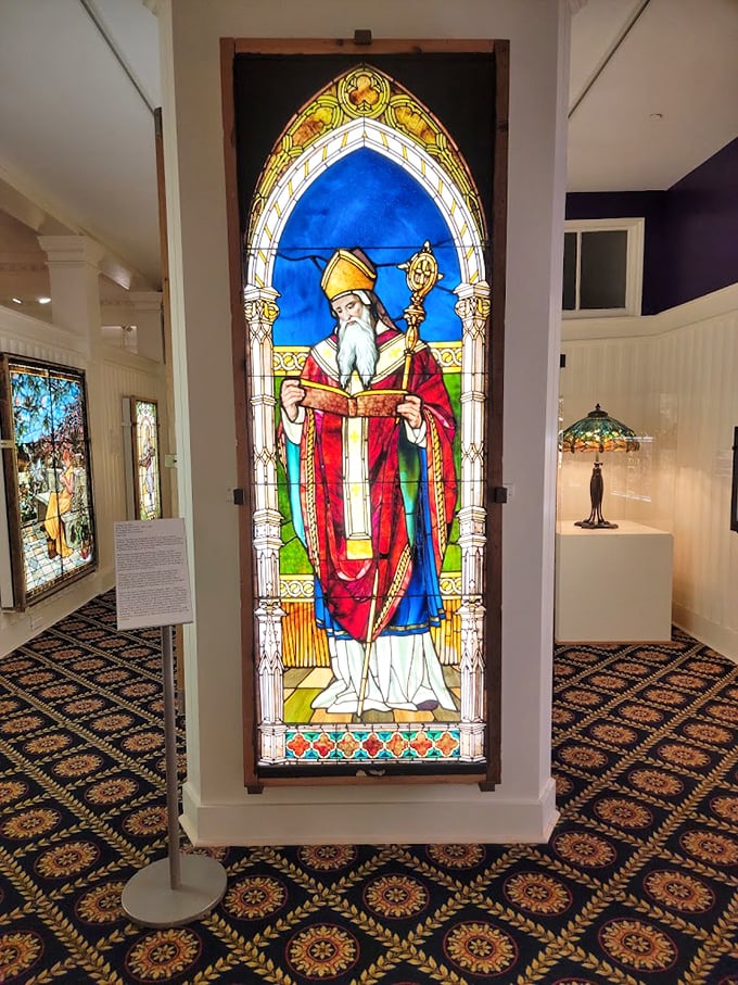 Holy kaleidoscope, Batman! This stained glass is so vibrant, it makes my Hawaiian shirts look dull in comparison.