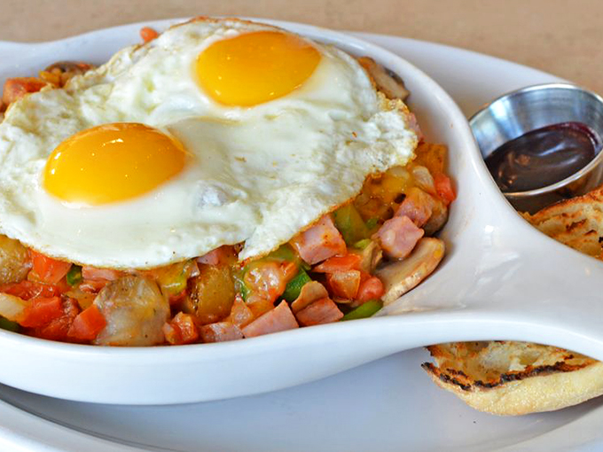 Behold, the Ultimate Skillet! This hearty masterpiece is like a breakfast symphony, with each ingredient playing its part in perfect harmony.
