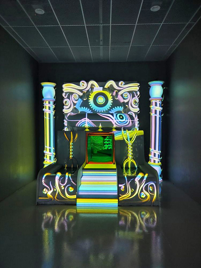 "Behold, the altar of the future! Part alien throne room, part disco inferno, all absolutely mesmerizing."