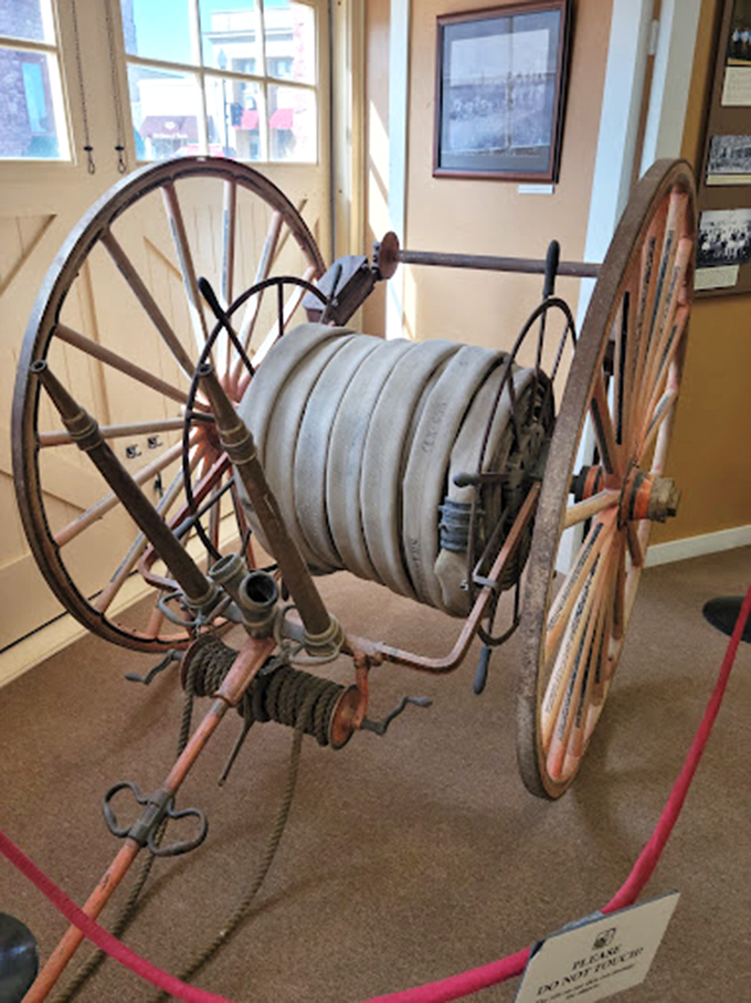 "Roll out the barrel&hellip; er, hose!" This vintage firefighting relic looks like it could still give modern equipment a run for its money.