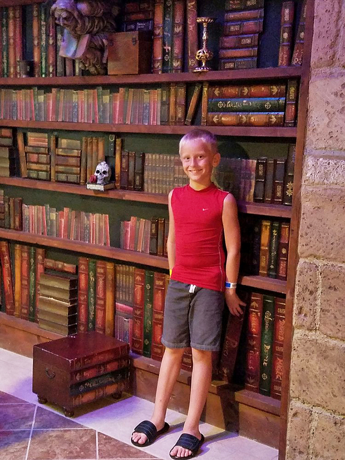 Bookworms, rejoice! This cozy nook feels like the Hogwarts library's long-lost cousin. Time to brush up on your magical lore!