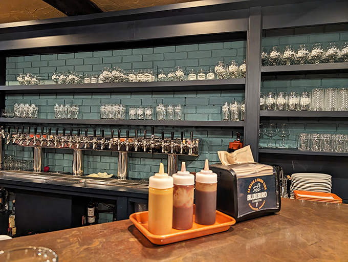 Decisions, decisions! With a bar this well-stocked, you might need a moment to choose your perfect barbecue pairing.