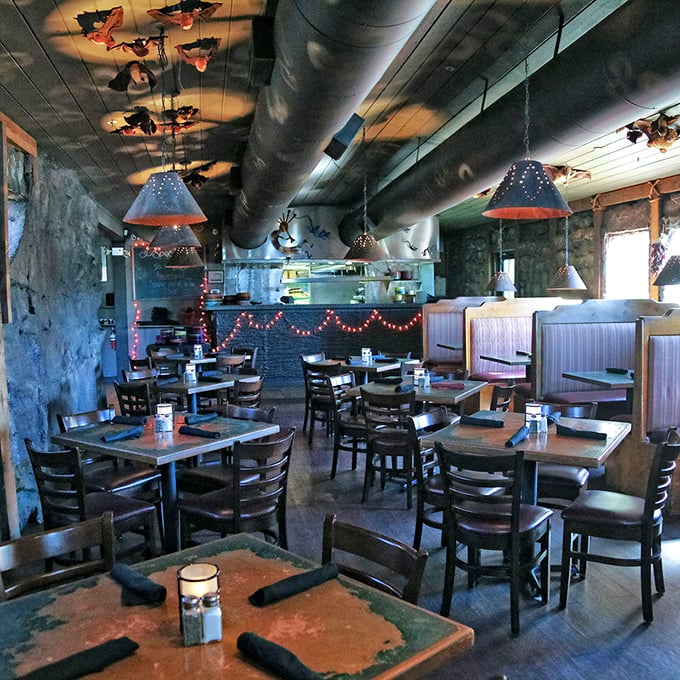 Dine like a modern-day Fred Flintstone in this cozy cavern. It's the perfect spot for a yabba-dabba-delicious meal!