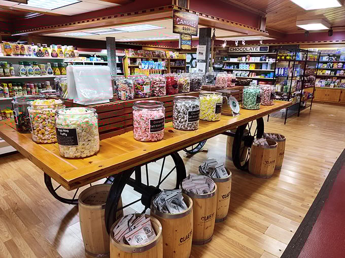 Candy lovers, rejoice! These colorful jars are like edible jewels, tempting you to indulge in a sweet trip down memory lane.