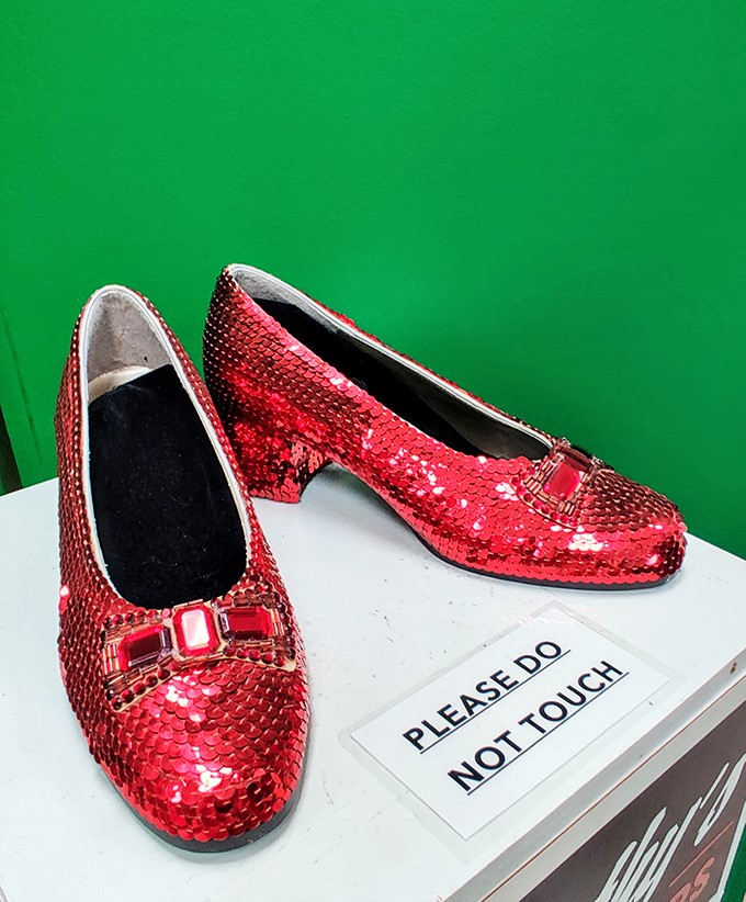 There's no place like home... for these dazzling ruby slippers! Just don't try clicking your heels three times.