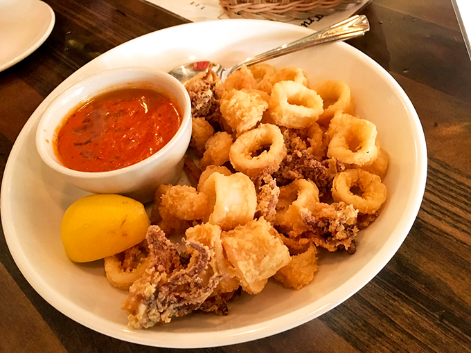 Golden, crispy, and utterly irresistible &ndash; this calamari is like the Ryan Gosling of appetizers. You just can't look away.