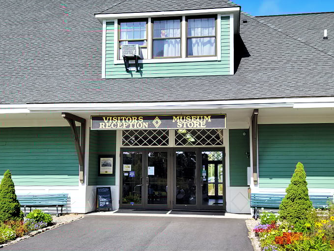 Welcome to trolley paradise! This entrance is like the pearly gates for transit enthusiasts, minus St. Peter and plus a whole lot of wheel appeal.