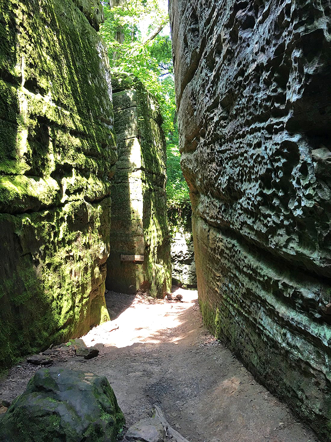 Squeeze through nature's own fun house! These narrow passages are like a geological diet plan &ndash; instant weight loss guaranteed.