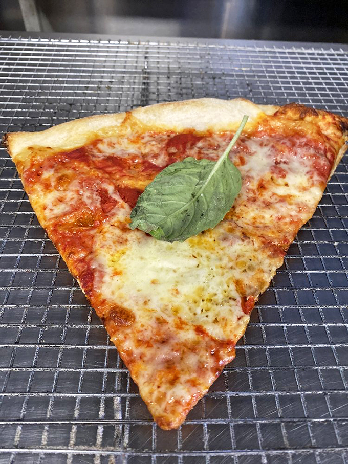 Behold, the slice that launched a thousand cravings! This New York-style masterpiece, with its perfect cheese-to-sauce ratio, is ready for its close-up &ndash; and your taste buds.