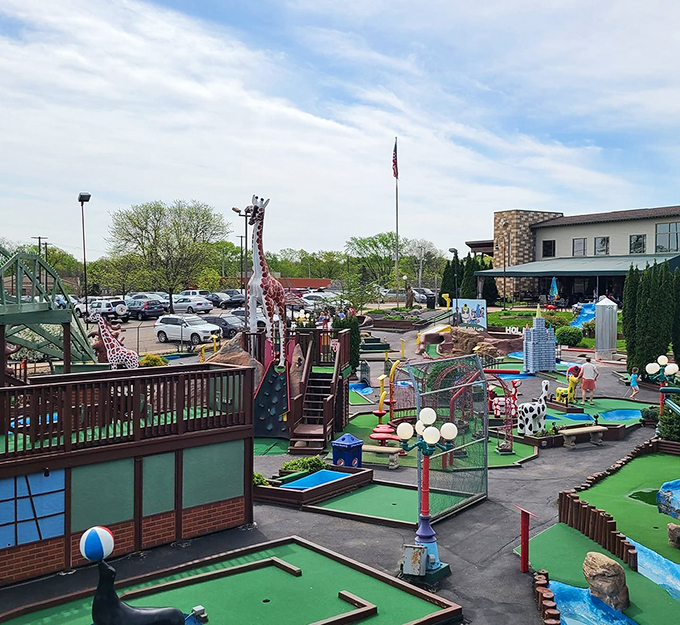 Giraffe-tastic putting! Where else can you sink a hole-in-one while feeling like you're on a safari? Talk about a wild round!