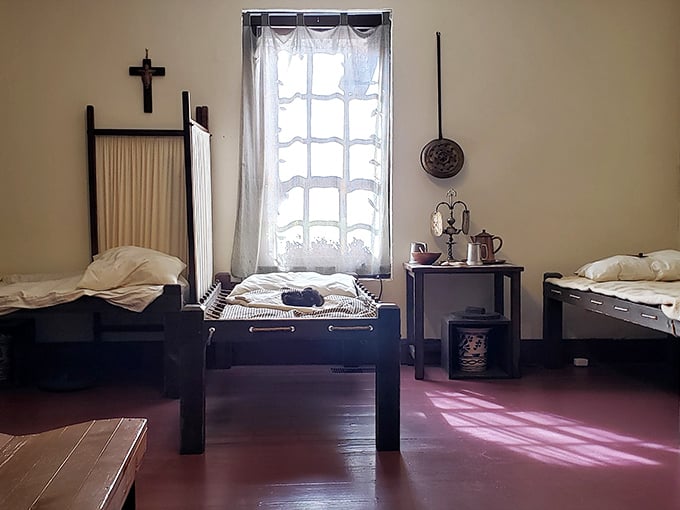 Beds that have seen better days &ndash; and nights! These spartan sleeping quarters make modern hospital beds look like luxury suites.