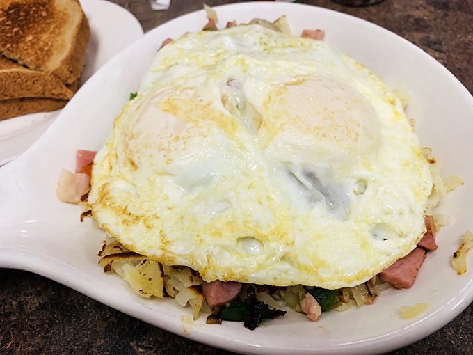 Breakfast of champions or cure for what ails you? This hearty skillet could probably do both. Pass the hot sauce!