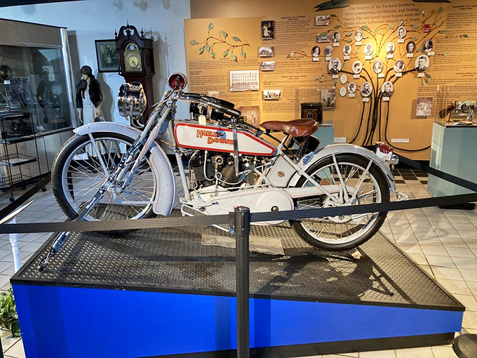 Who needs a DeLorean when you've got this beauty? This vintage motorcycle looks ready to zip you back to an era when "horsepower" meant exactly that.